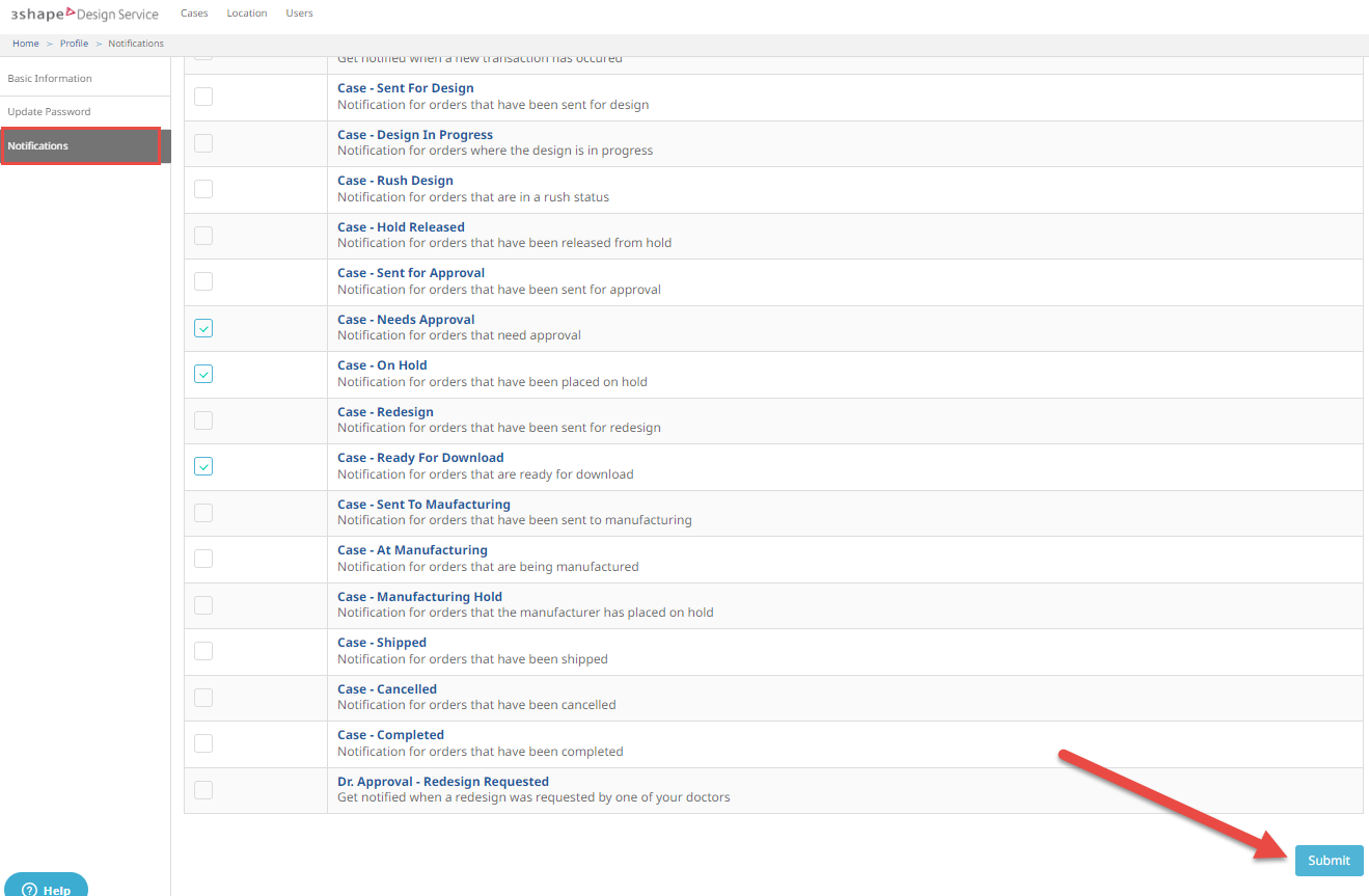 3Shape Design Service Platform - User Profile - Setting up ...