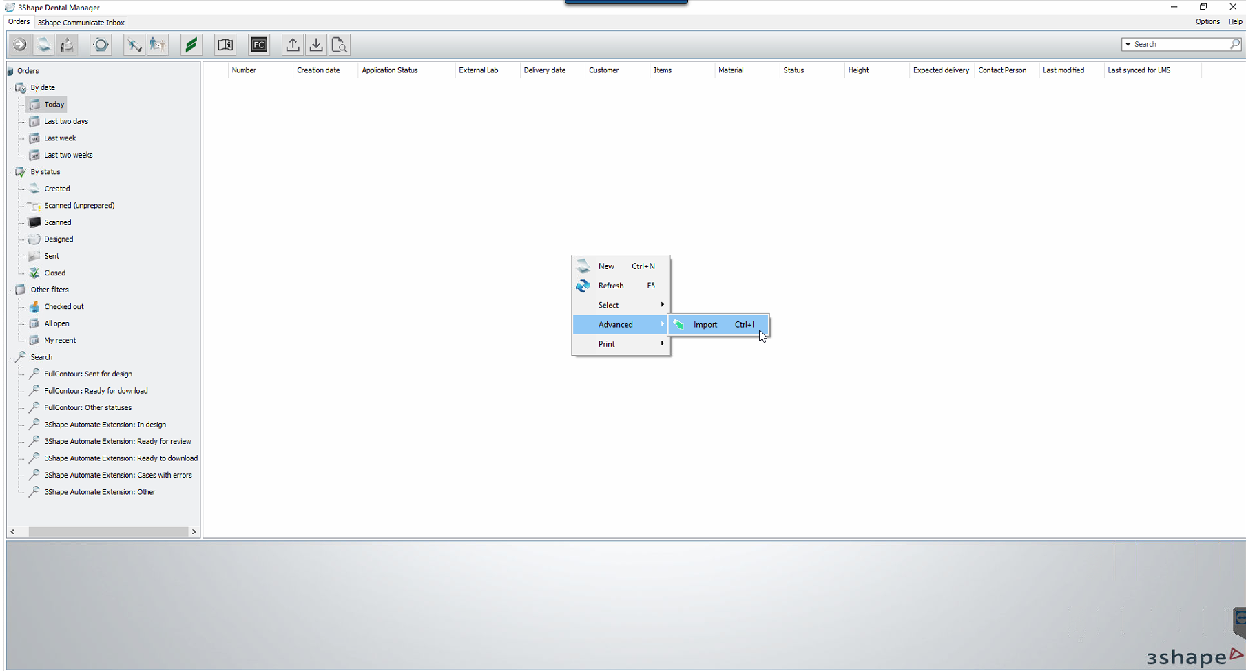 Importing Orders Into 3Shape FullContour Importing Orders Into 3Shape FullContour